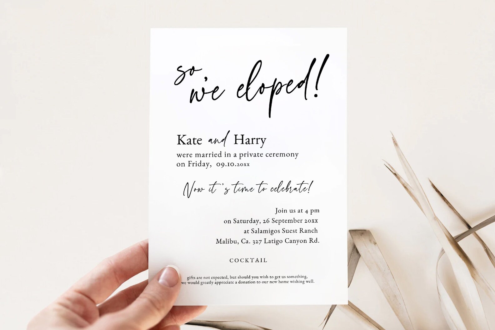 Wedding Reception Invitation Template, We Got Married Invitation ...