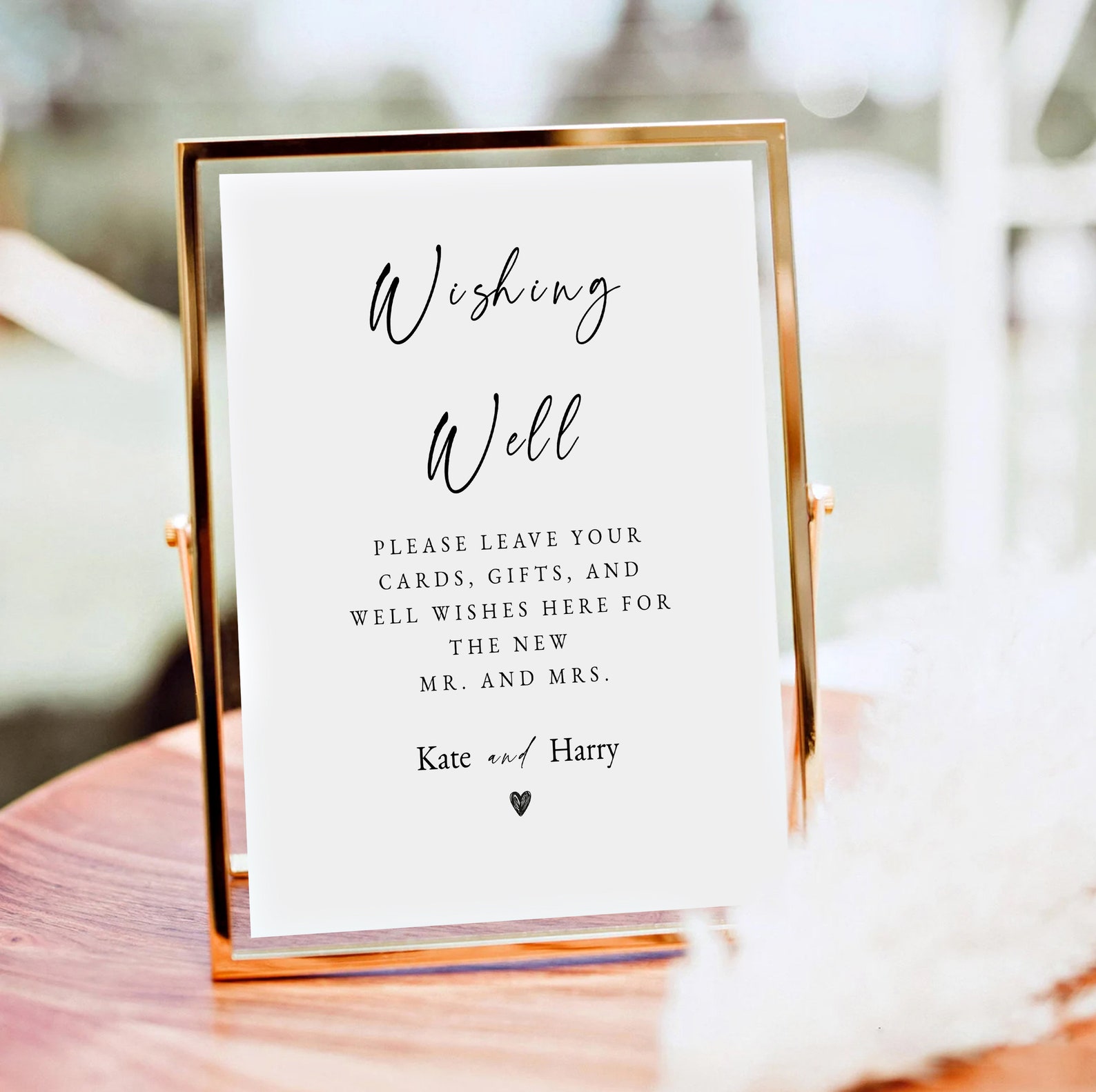 WELL WISHES Sign Wedding Template Wishing Well Wedding Minimalist Words ...