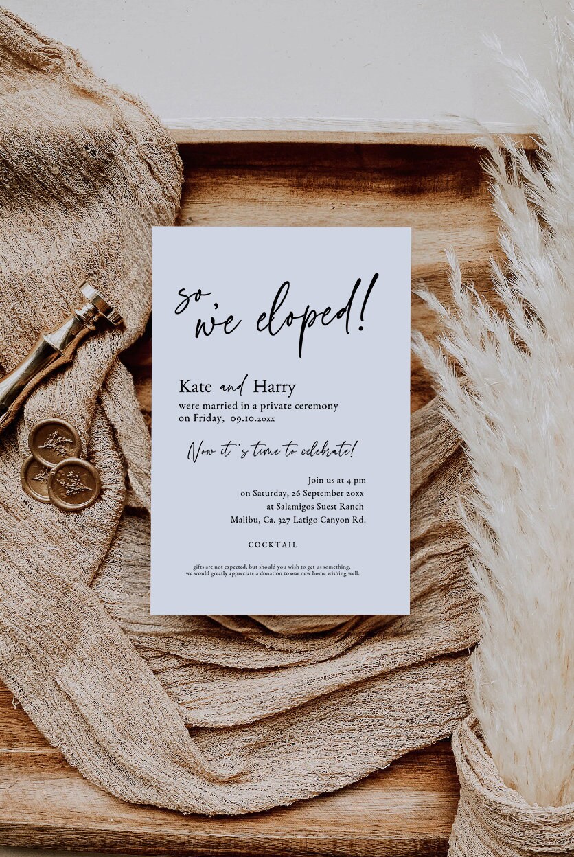 Wedding Reception Invitation Template, We Got Married Invitation ...