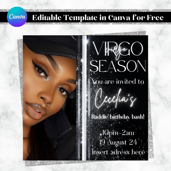 Virgo Birthday Flyer Template - Etsy