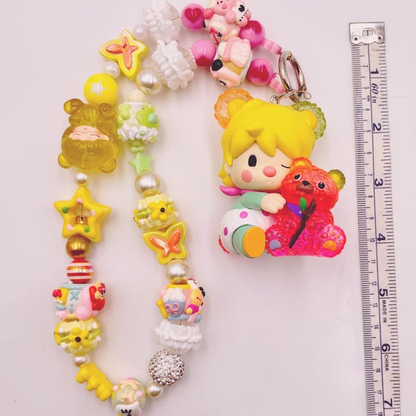 Smiley Face Resin Iridescent Rainbow Beaded Keychain. - Etsy