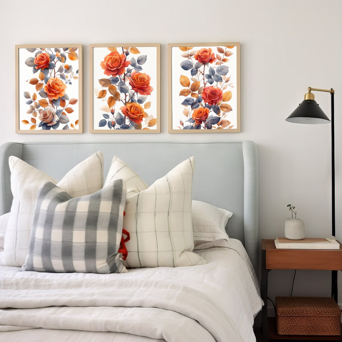 Set of 9 Floral Art Prints, Rose Floral Wall Art, Printable Roses ...