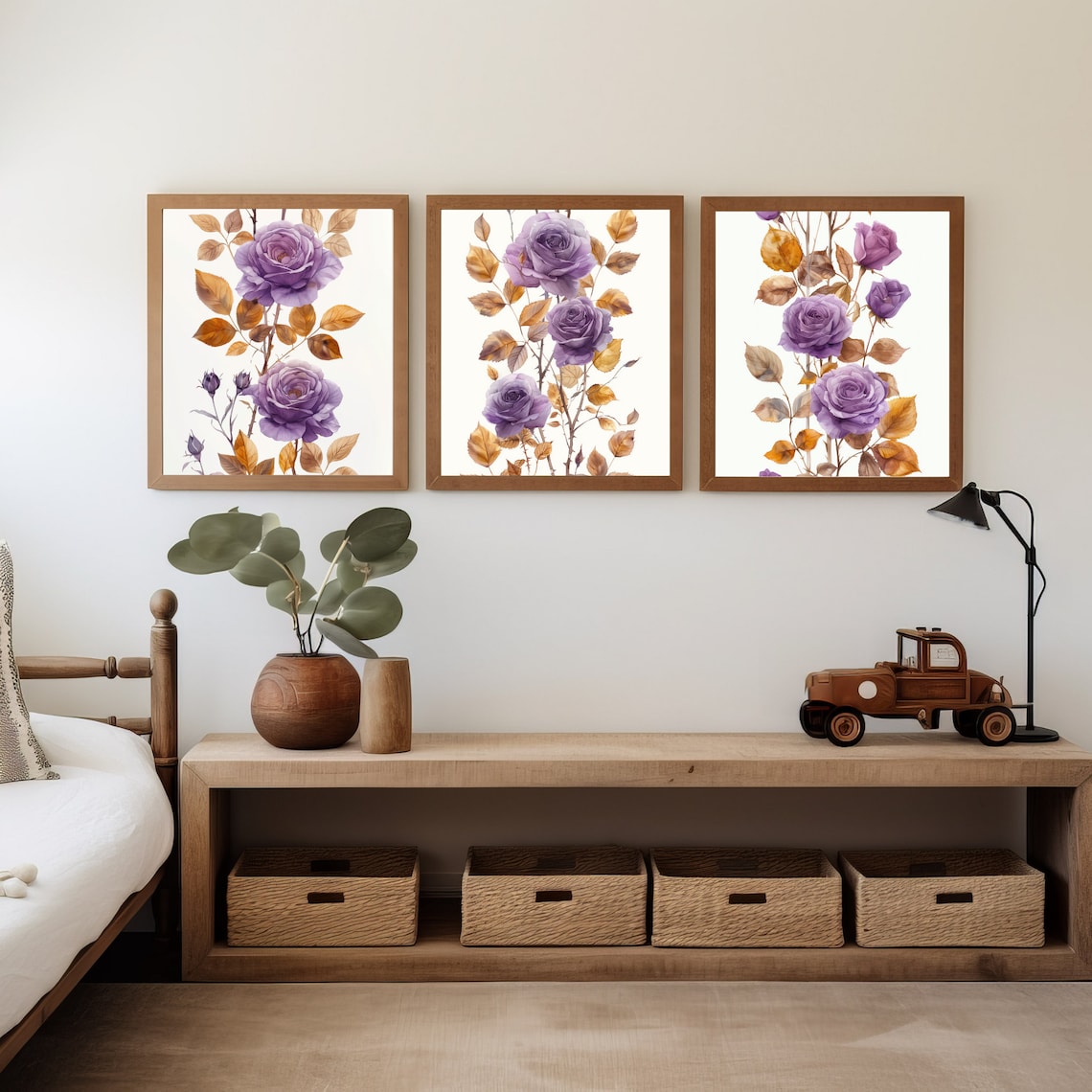 Set of 9 Floral Art Prints, Rose Floral Wall Art, Printable Roses ...