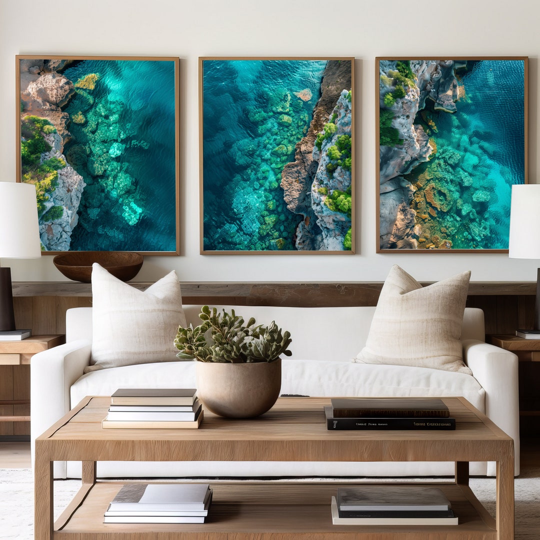 Ocean Coast Wall Art Set of 9, Ocean Coastal Art Print, Printable Ocean ...