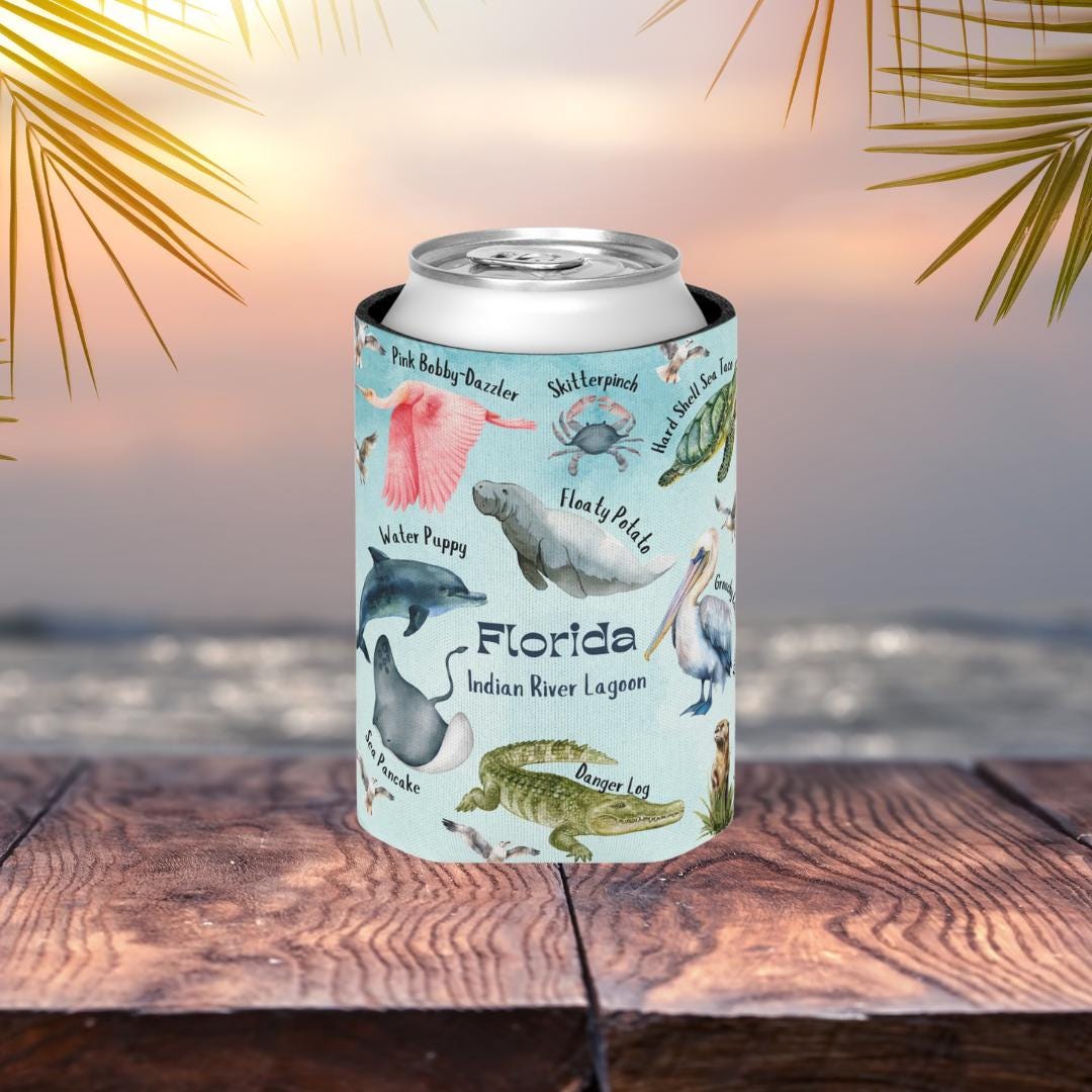 Florida Sea Creatures Can Cooler: Funny Animal Names Drink Cozie - Etsy