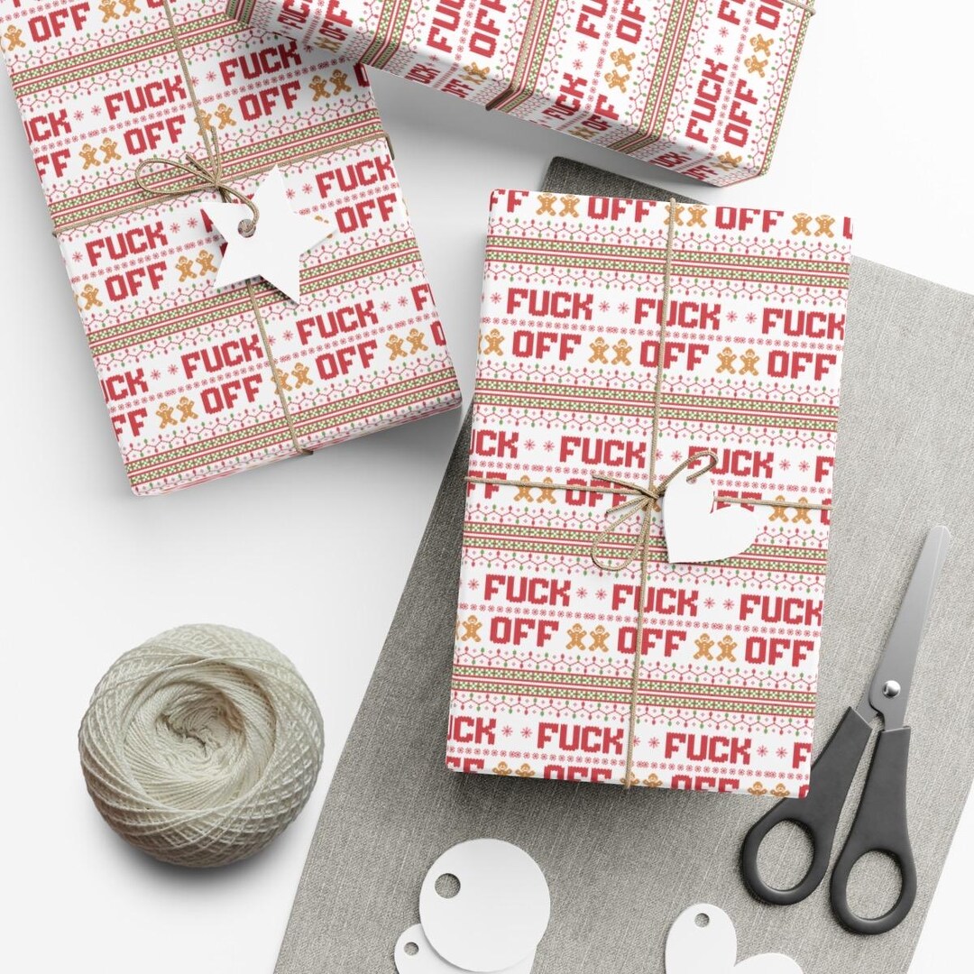 Adult Humor Wrapping Paper, Funny Christmas Wrapping Paper, Fuck off ...