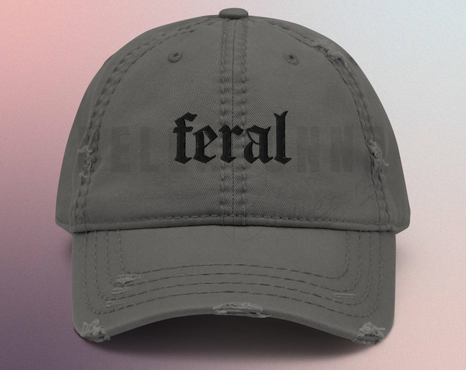 8 Colors Feral Distressed Unisex Hat Gift for Him Goth Accessories Gift ...