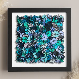 Colorful Floral Collage Art - Original One of a Kind Wall Hanging to ...