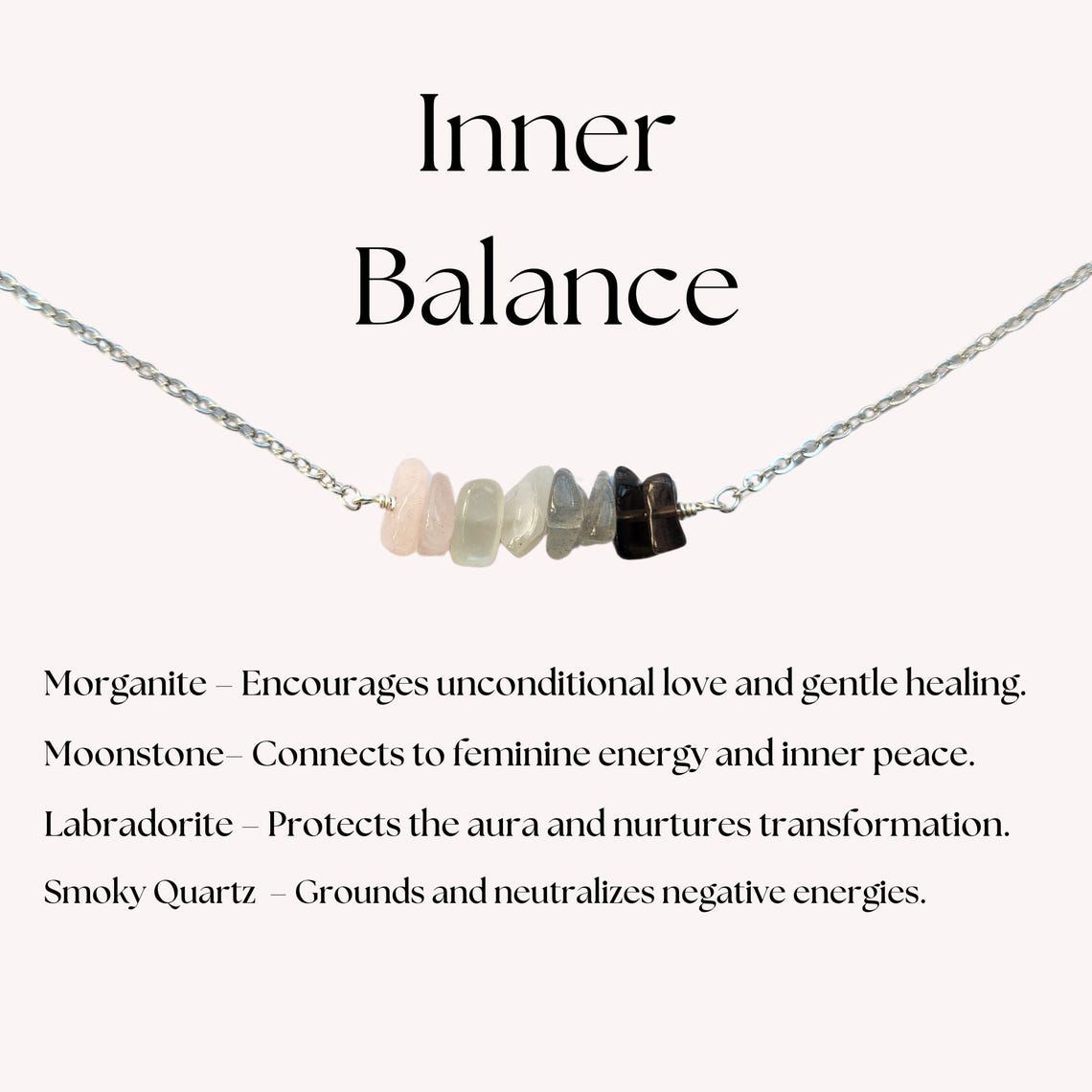 Gemstone Necklace for Inner Balance, Dainty Jewelry, Minimalist ...