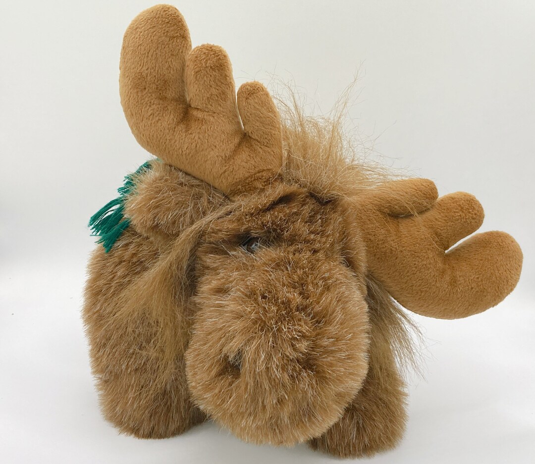 Vintage Herberger's Collectible Elliot Brown Moose 19" With Green Scarf ...