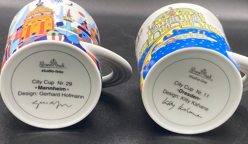 Vintage 1980's Rosenthal Studio Line City Cup N11 Dresden N29 Mannheim ...