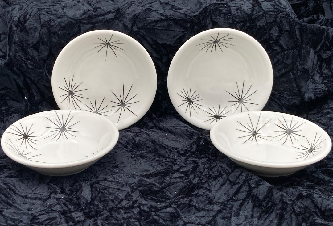 Vintage 1961 Mayer Restaurant Ware Berry / Fruit Bowls Atomic Starburst ...