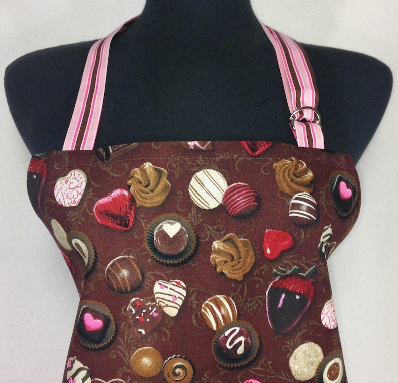 Chocolate Candy Apron for Women With Retro Pink and Brown - Etsy