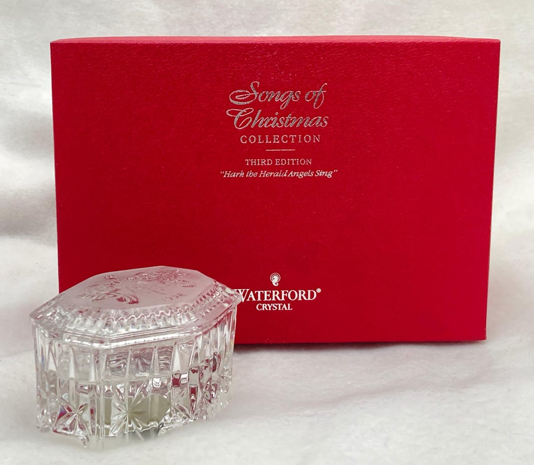 Vintage 1998 Waterford Crystal Musical Trinket Jewelry Box Hark the ...