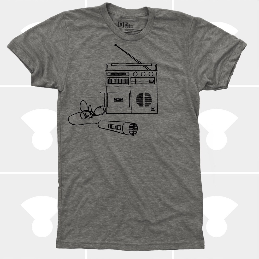 Men's T-shirt - Boombox Shirt - Mic Drop - 80's Retro Music T-shirt ...