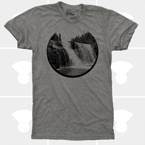 Men's T-shirt Waterfall Screen Printed Tri-blend or | Etsy