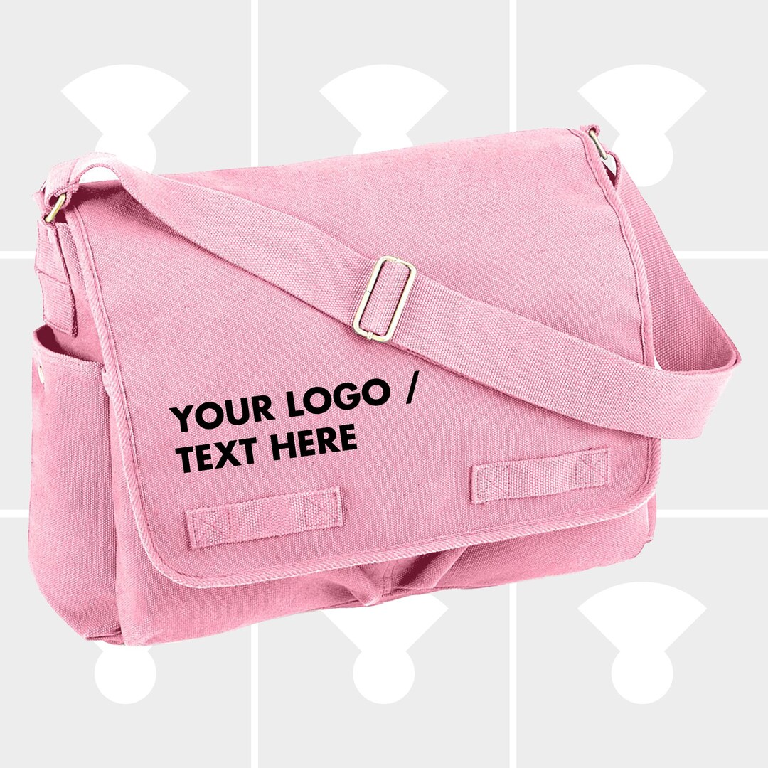 Personalized Pink Messenger Bag for Women - Canvas Messenger Bag - Etsy