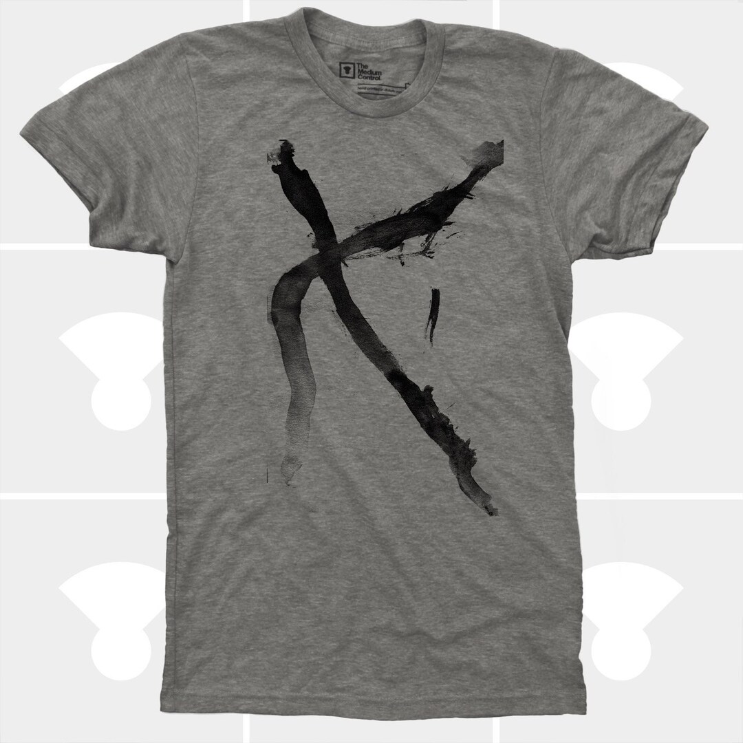 Men's T-shirt Abstract Letter X Screen Printed Triblend or Poly-cotton ...