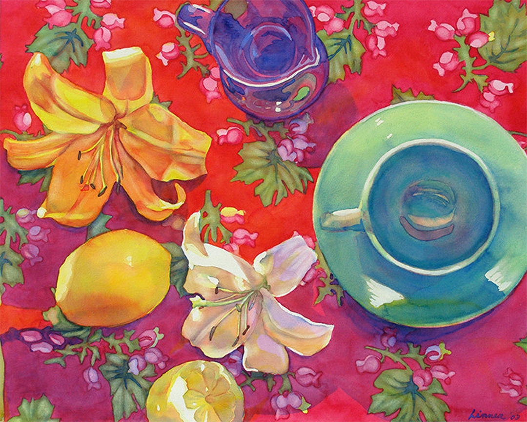 Still Life on Red 10x8 Archival Print on Paper - Etsy