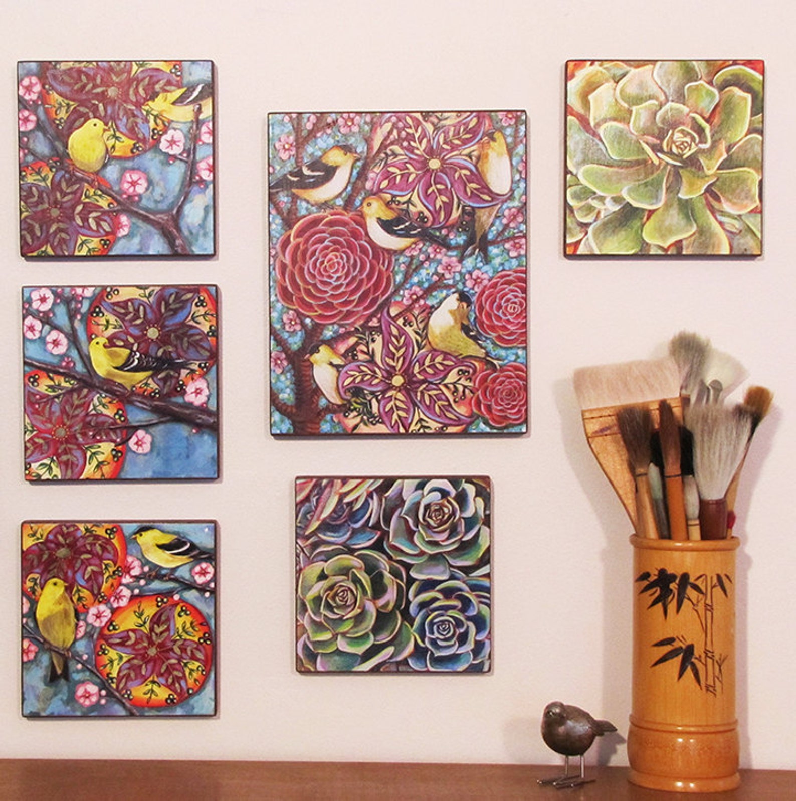 Succulent Print on Wood - Etsy