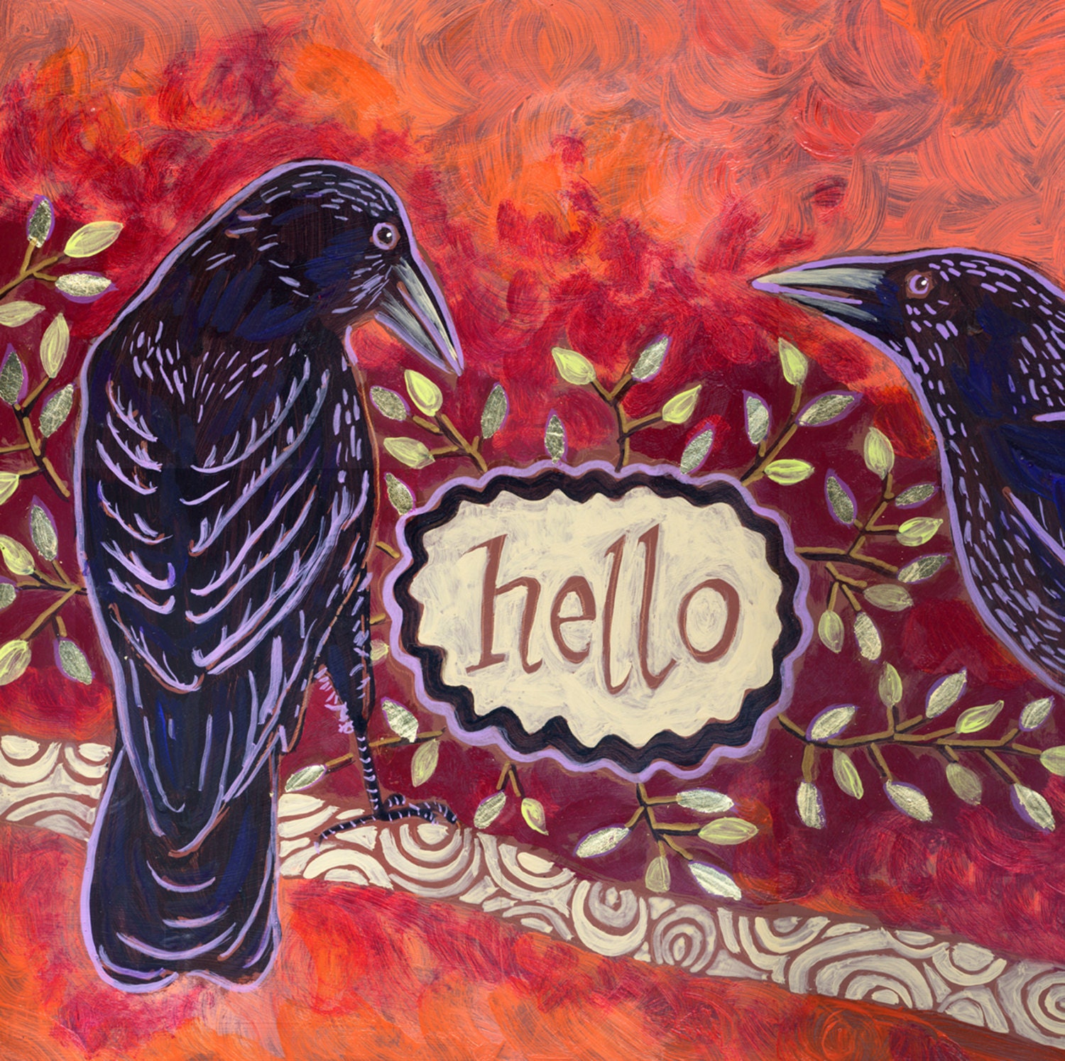 Hello- 12x12 Inch Print on Canvas - Etsy