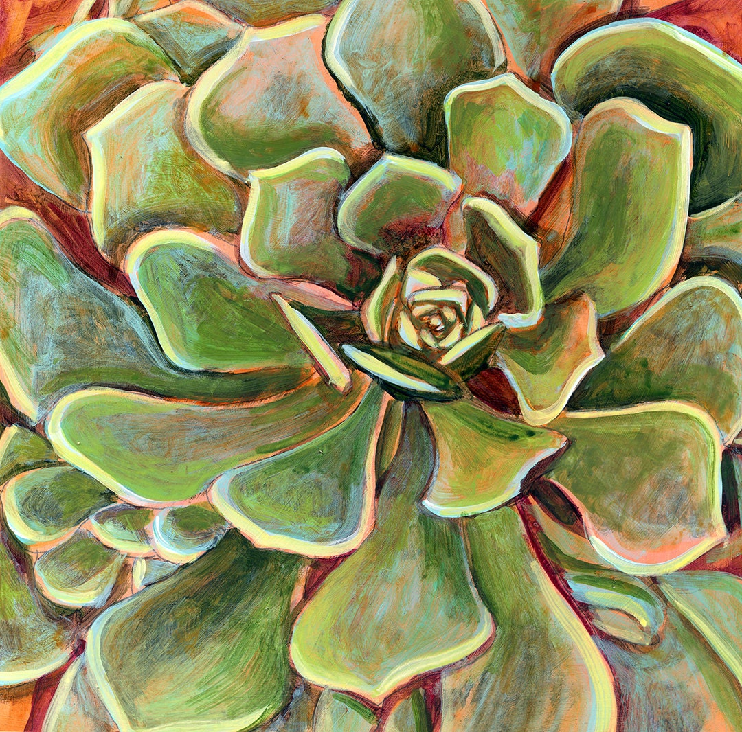 Succulent Print on Wood - Etsy