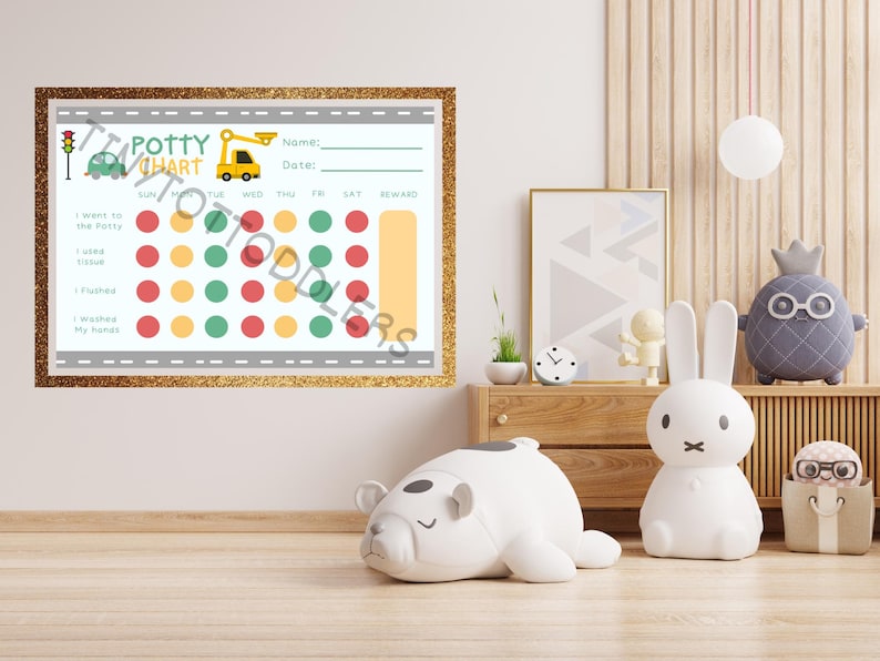 Printable Potty Training Chart, Road Potty Training, Potty Chart ...