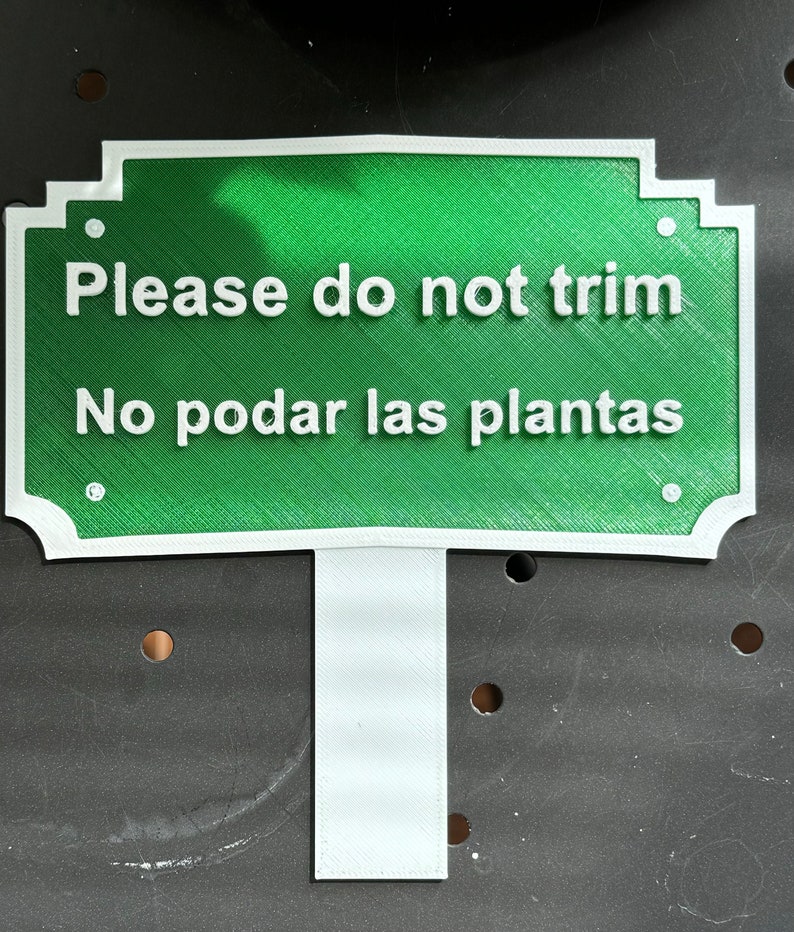 Bilingual “do Not Trim” Plant Sign - Etsy