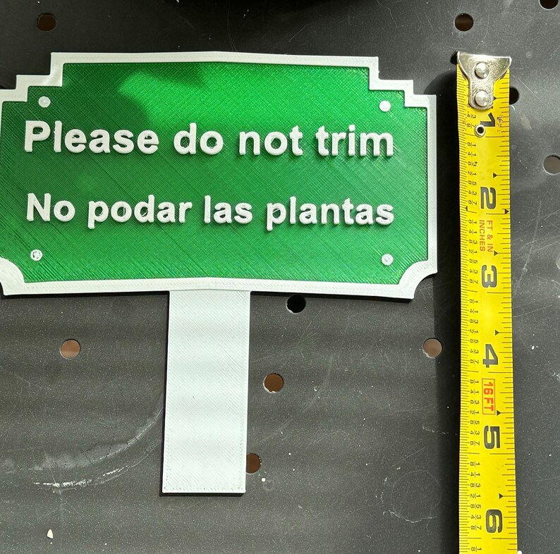 Bilingual “do Not Trim” Plant Sign - Etsy