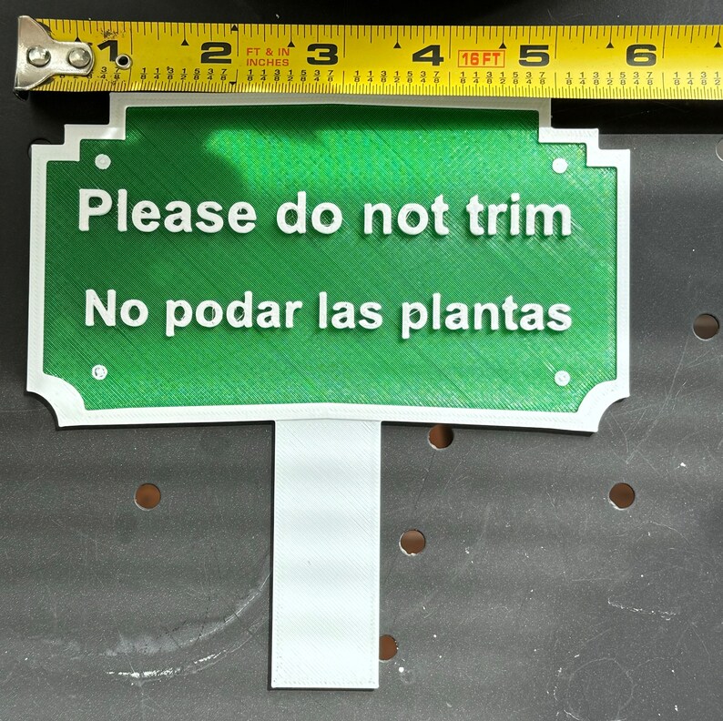Bilingual “do Not Trim” Plant Sign - Etsy