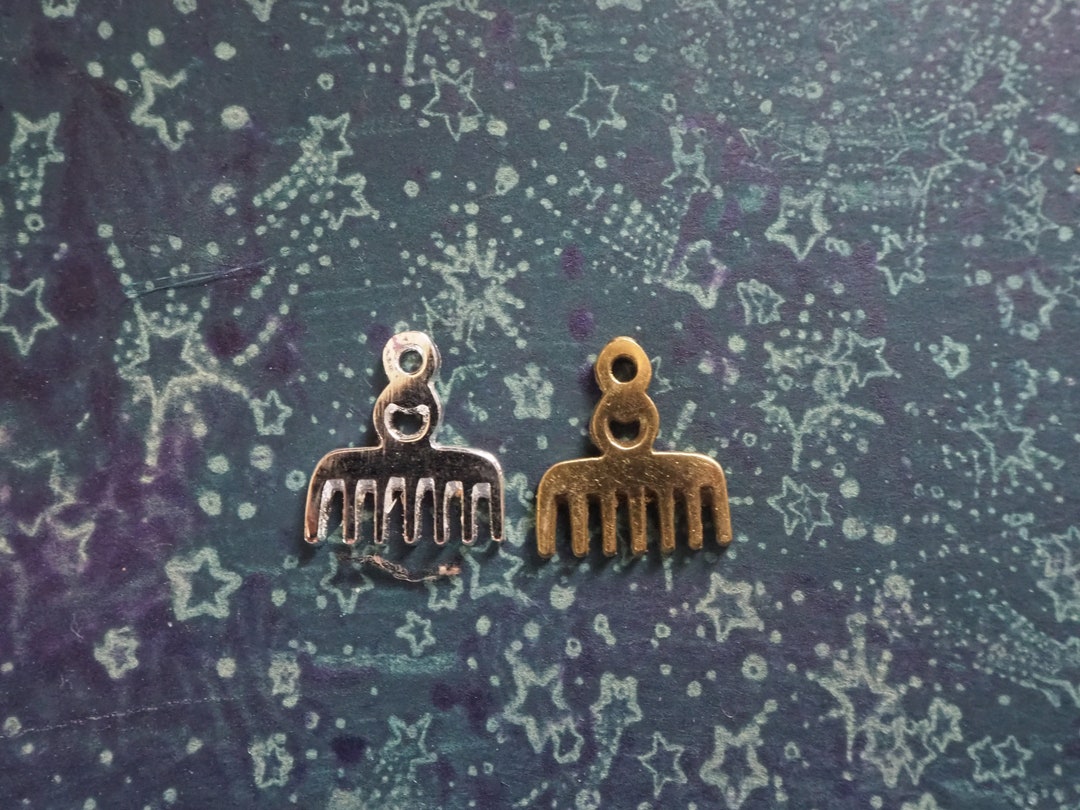 4 Pieces Brass or Silver Adinkra Duafe Wooden Comb 18mm Charms - Etsy