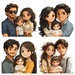Chibi Family PNG Clipart Bundle, Cute Cartoon Illustration (commercial ...