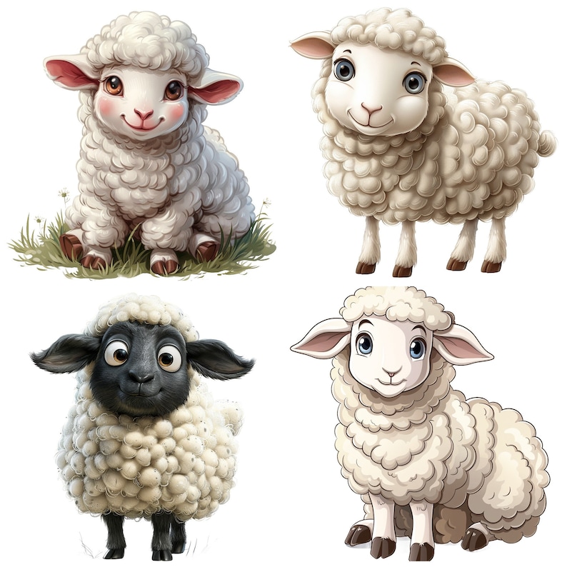 Cartoon Sheep PNG Clipart, Adorable Sheep Illustration, Animated Sheep ...