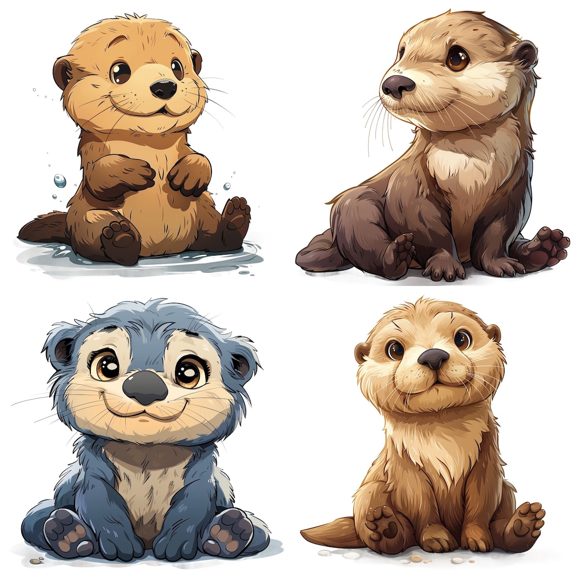 Cartoon Sea Otter PNG Clipart, 47 Adorable Sea Otter Transparent BG ...