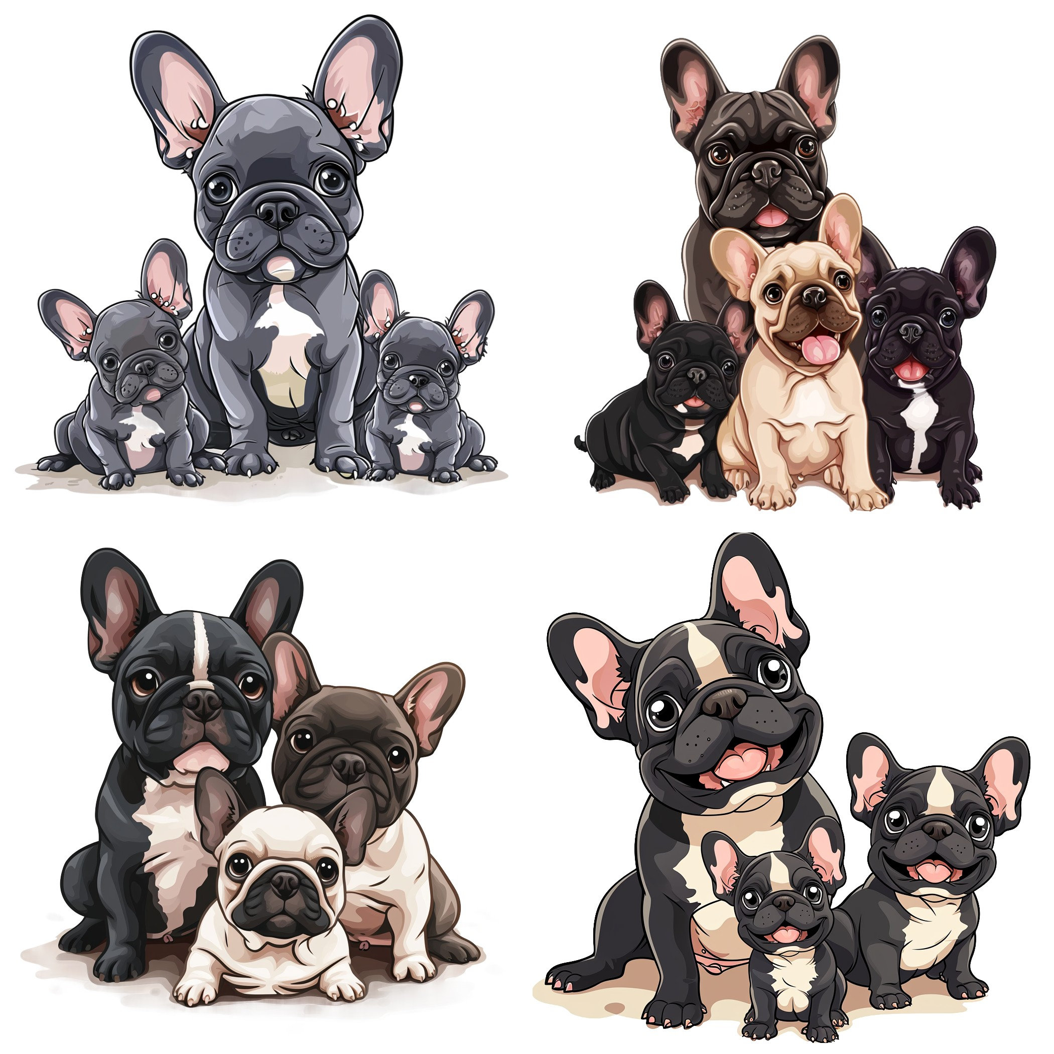 34 Cartoon French Bulldog PNG Clipart, Adorable Cartoon Frenchie ...