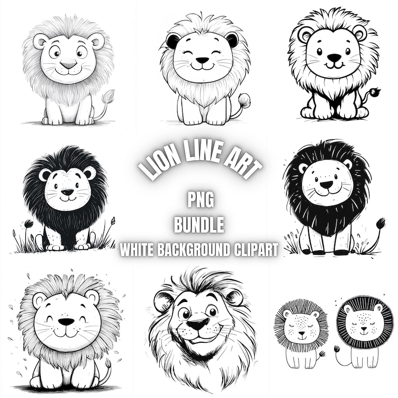 Lion Line Art - Etsy
