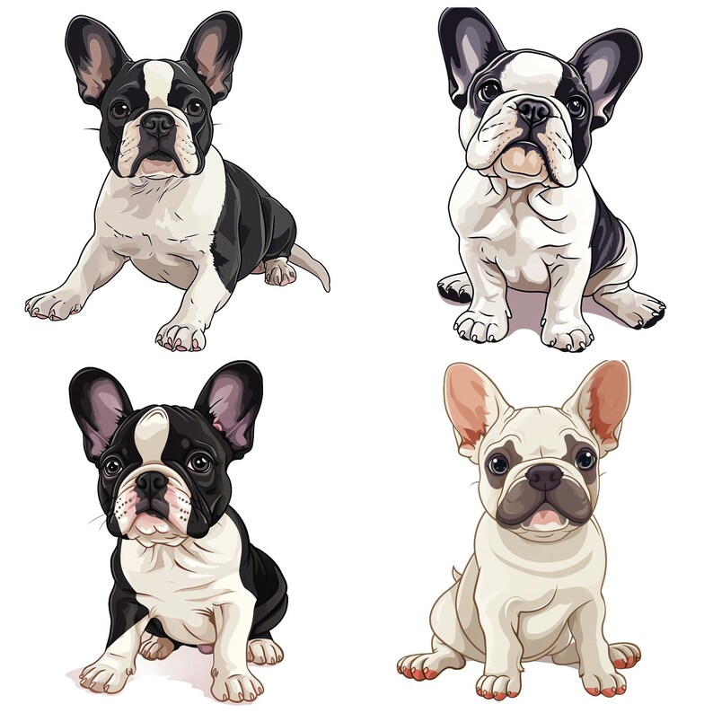 34 Cartoon French Bulldog PNG Clipart, Adorable Cartoon Frenchie ...