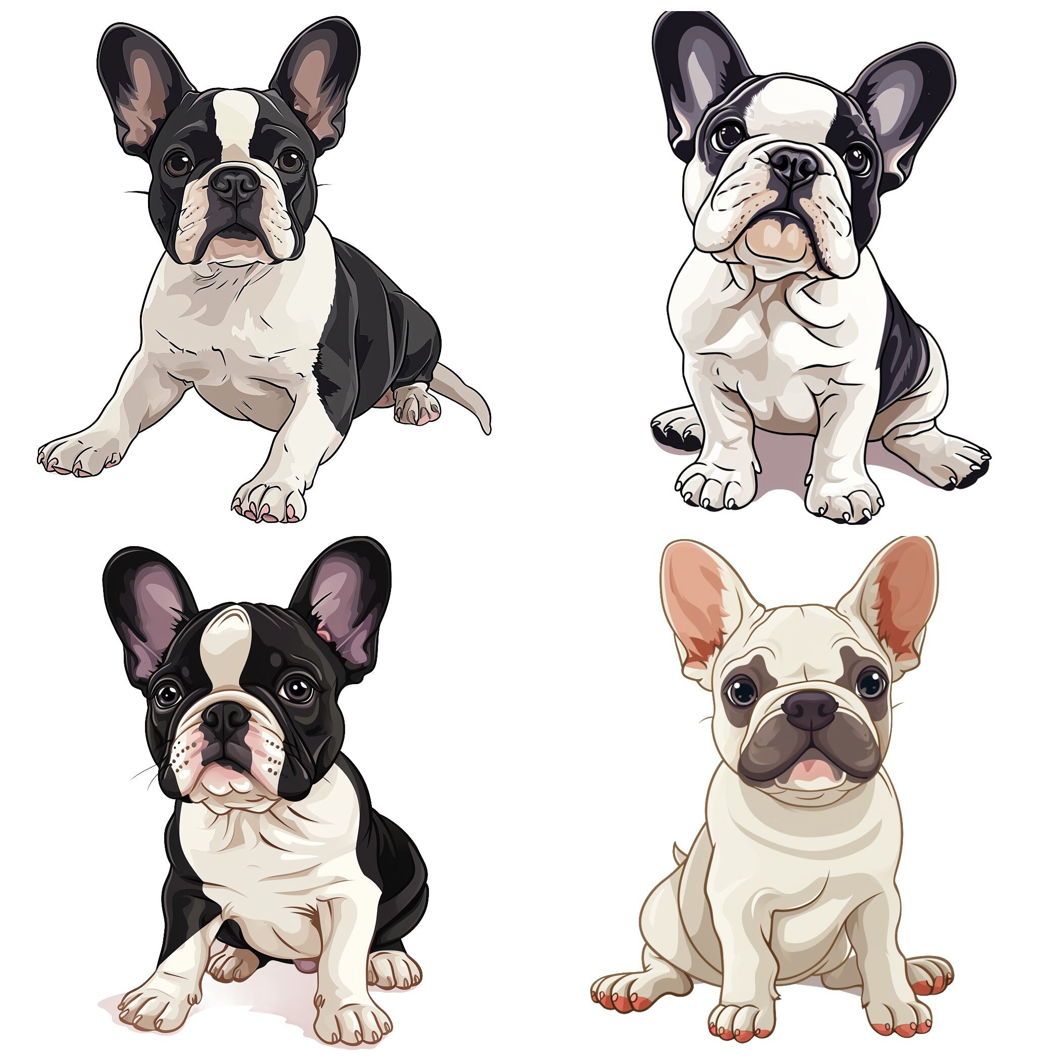 34 Cartoon French Bulldog PNG Clipart, Adorable Cartoon Frenchie ...
