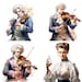 Wolfgang Amadeus Mozart PNG Clipart Bundle, Watercolor Mozart Famous ...