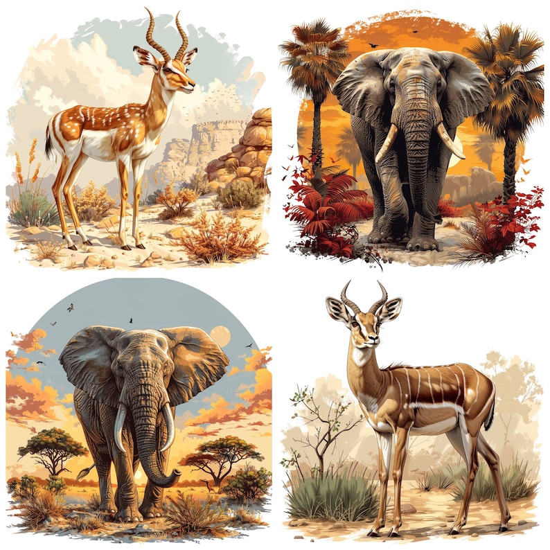 47 Africa Savannah Animals PNG Clipart , Watercolor Savanna Wildlife ...