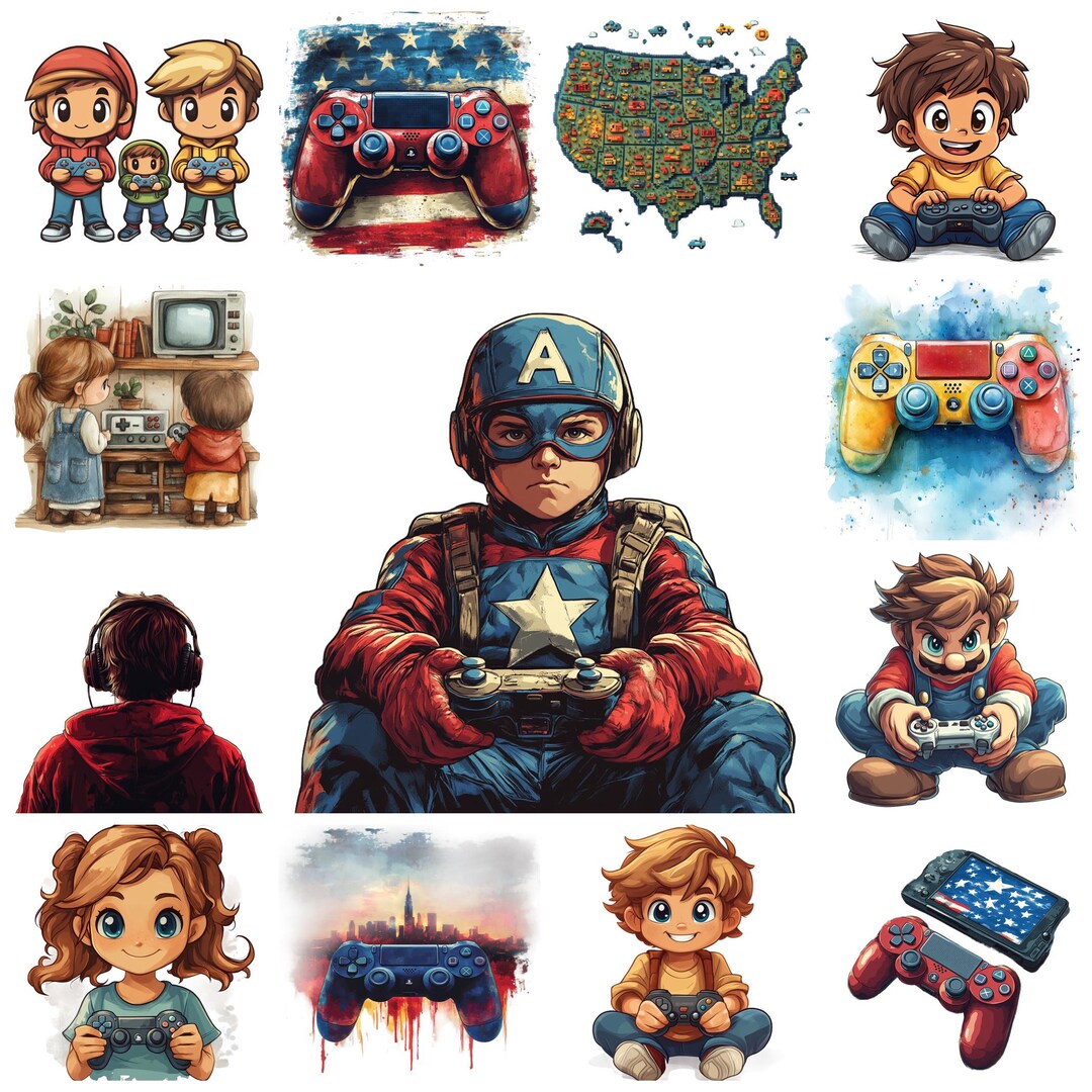 23 National Video Games Day PNG Clipart Bundle, Gamer-themed ...