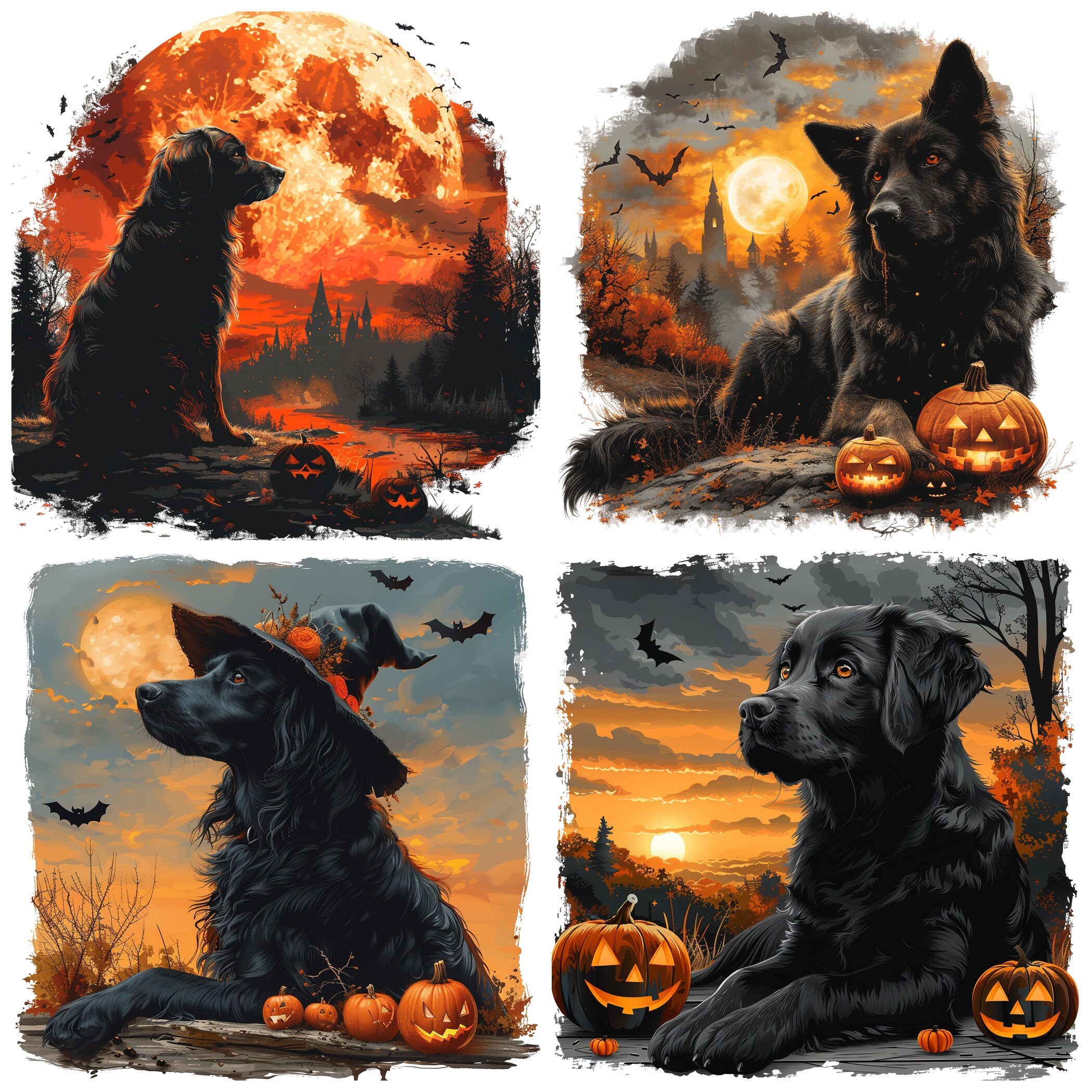 55 Halloween Dog PNG Clipart, Watercolor Halloween Puppy Transparent BG ...
