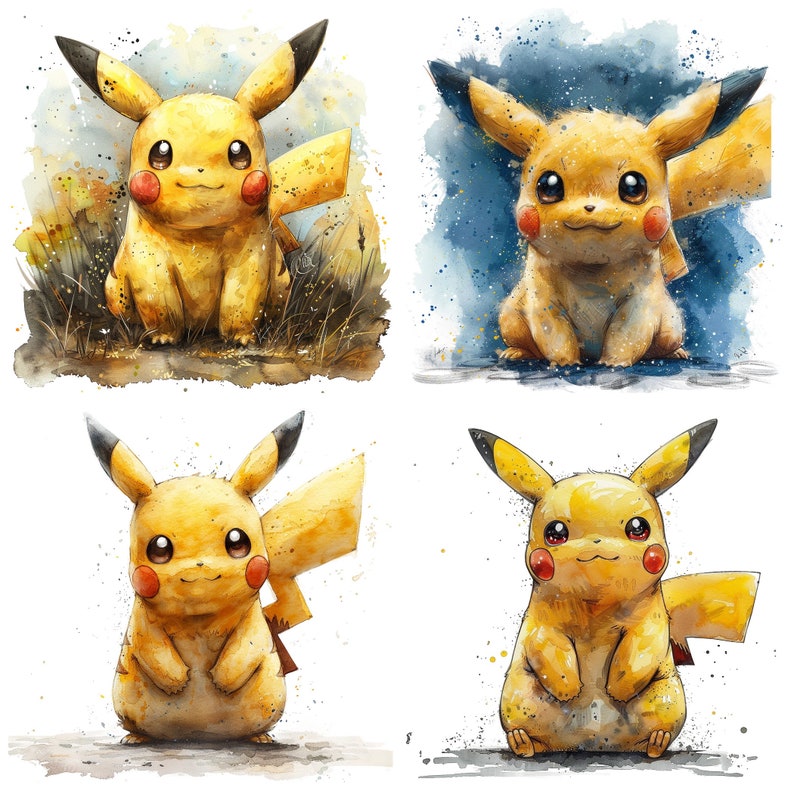 Pikachu PNG Clipart, Watercolor 40 Pikachu Pokemon Scenery Illustration ...