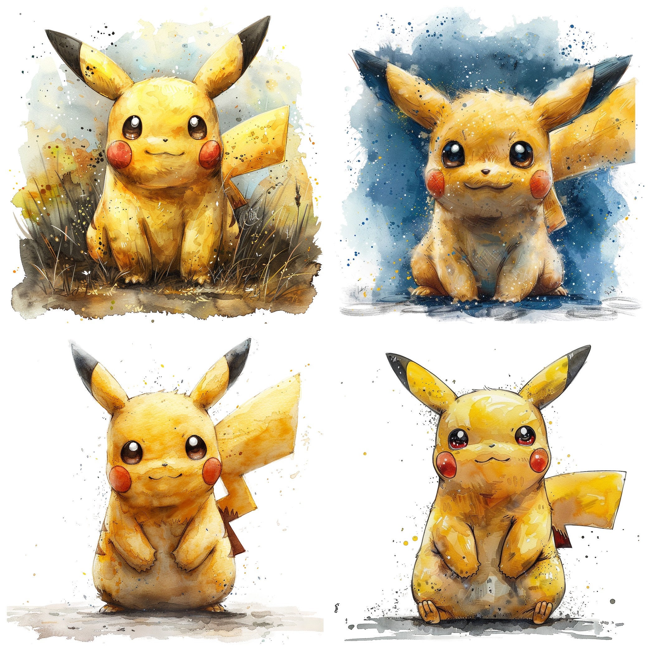 Pikachu PNG Clipart, Watercolor 40 Pikachu Pokemon Scenery Illustration ...