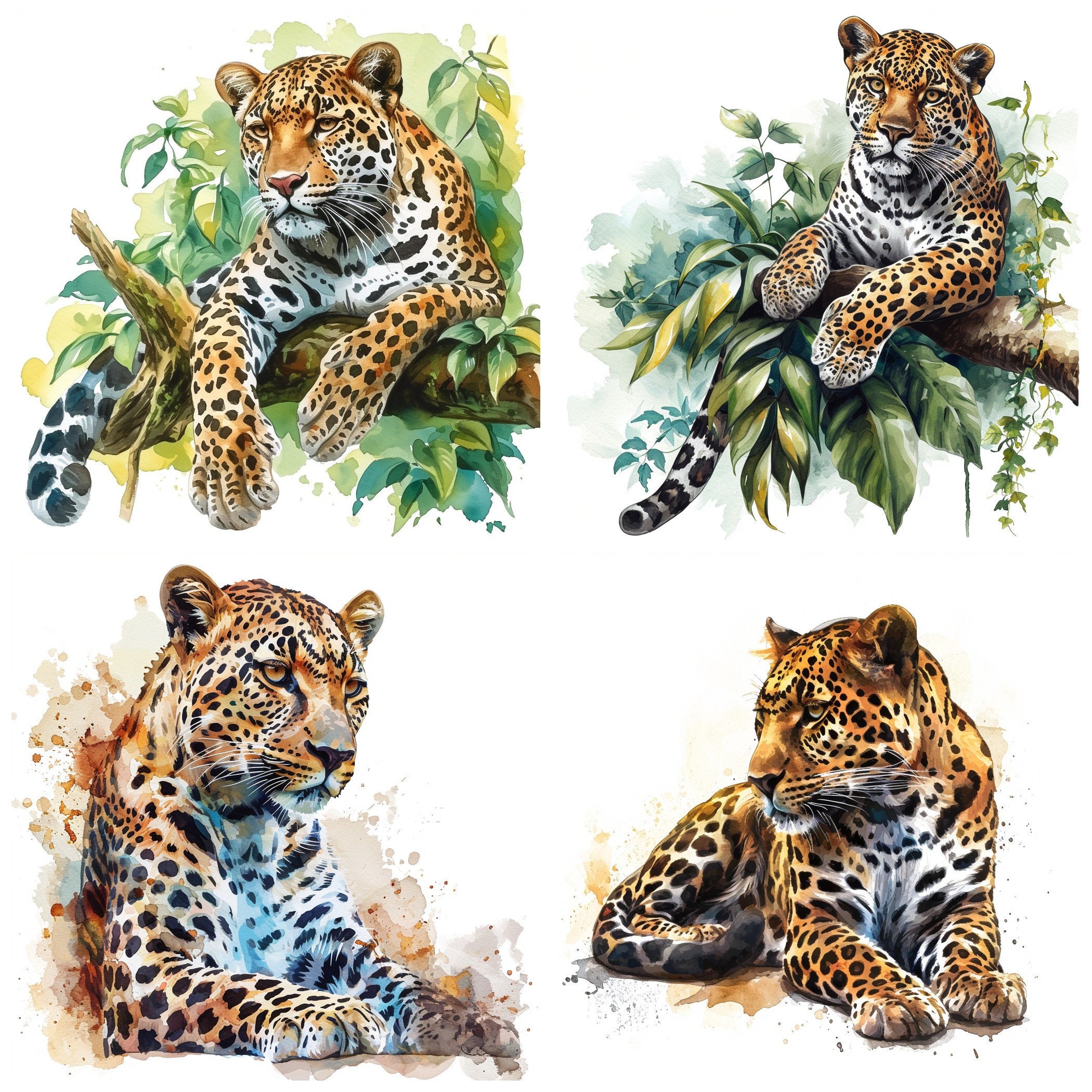Watercolor Leopard PNG Clipart, 28 Wild Big Cat Panthera Pardus Images ...