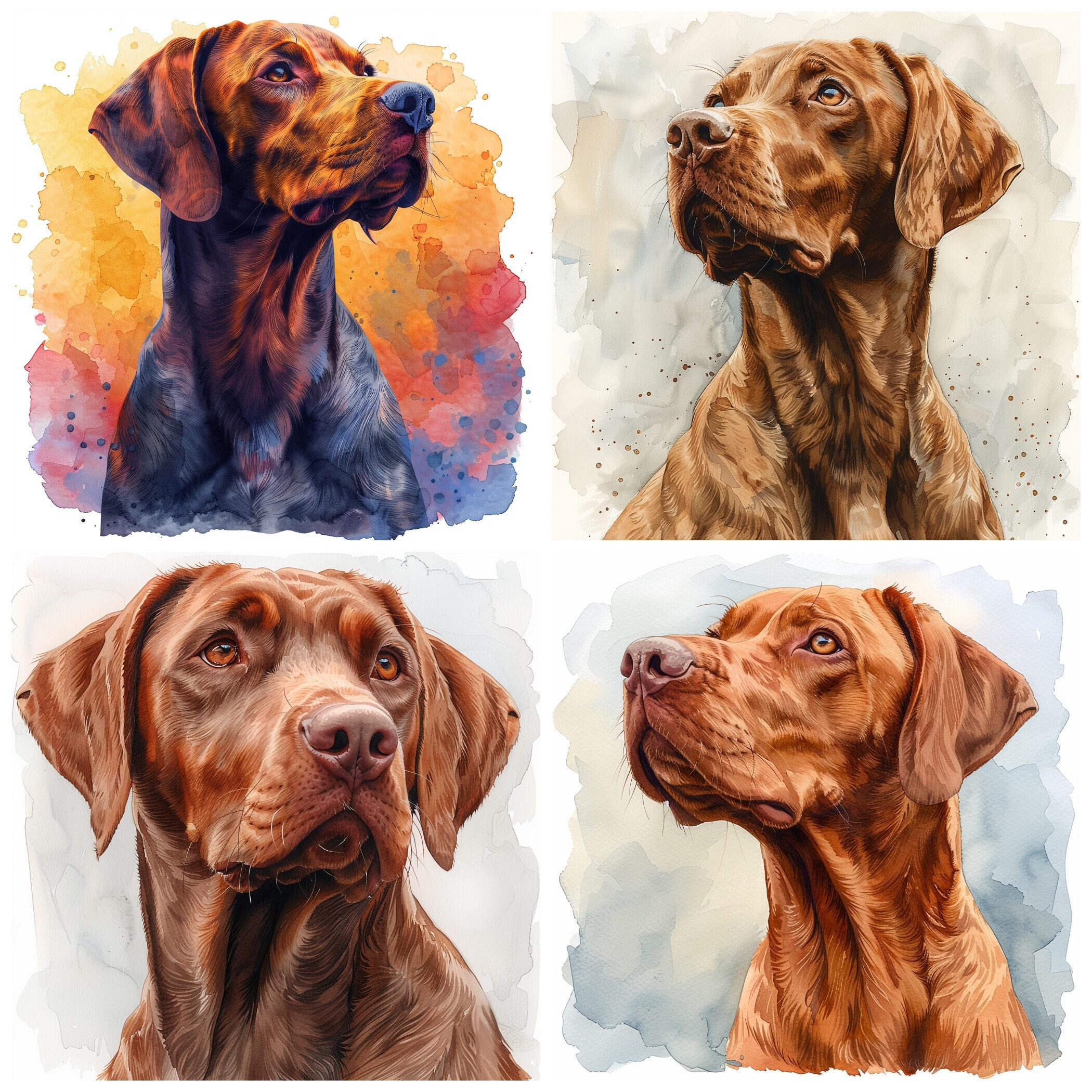37 Vizsla Dog Breed PNG Clipart, Watercolor Vizsla Hungarian Pointer ...