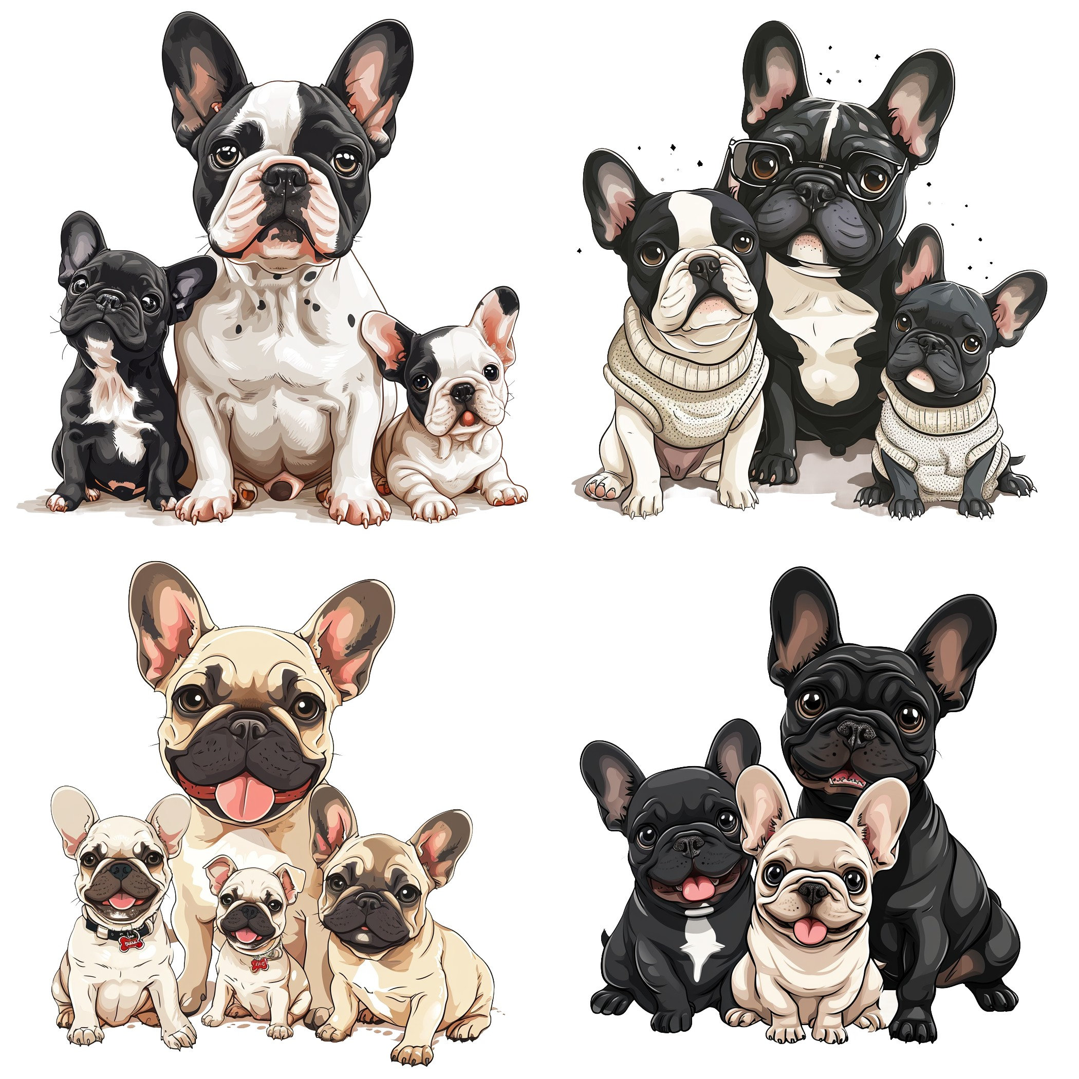 34 Cartoon French Bulldog PNG Clipart, Adorable Cartoon Frenchie ...