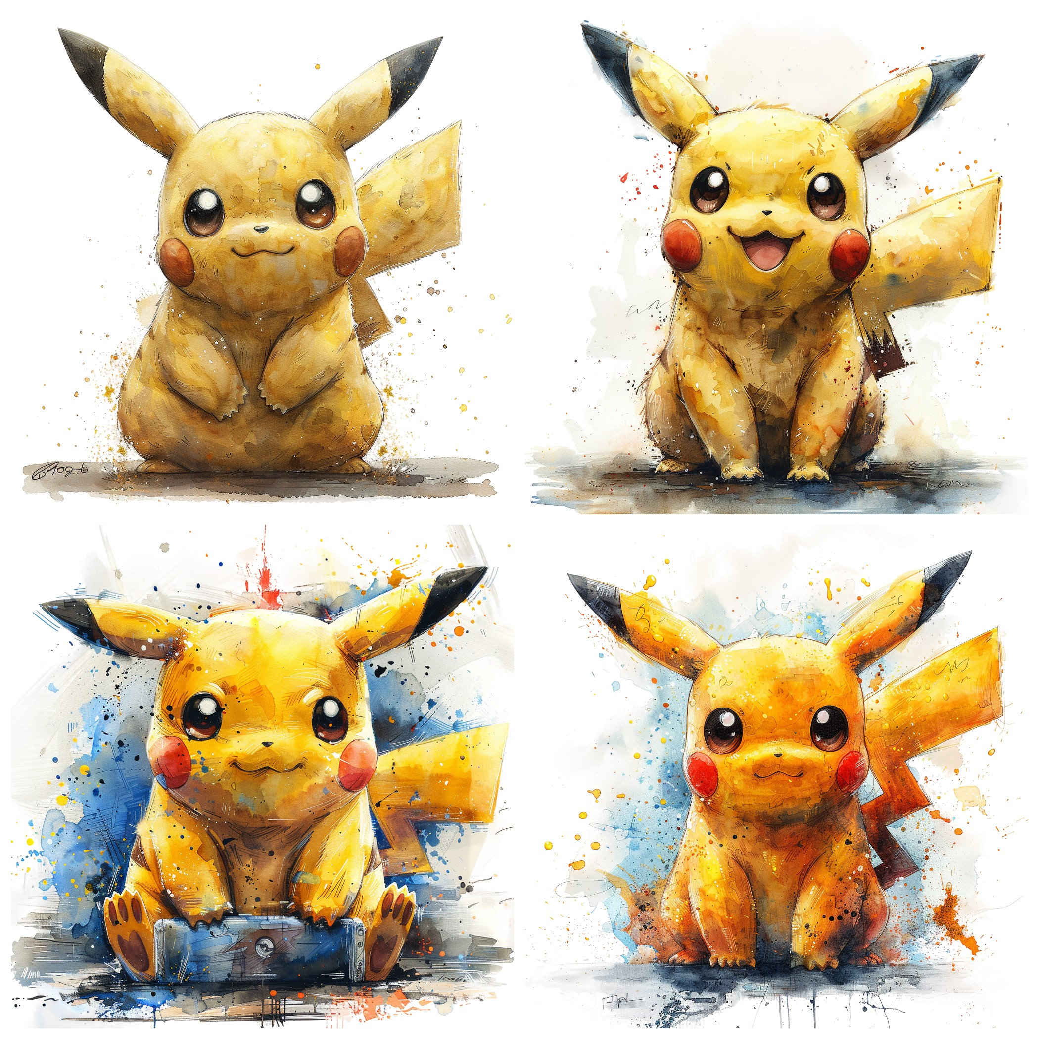Pikachu PNG Clipart, Watercolor 40 Pikachu Pokemon Scenery Illustration ...