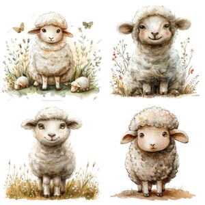 Watercolor 39 Sheep PNG Clipart, Adorable Sheep Lamb Transparent ...