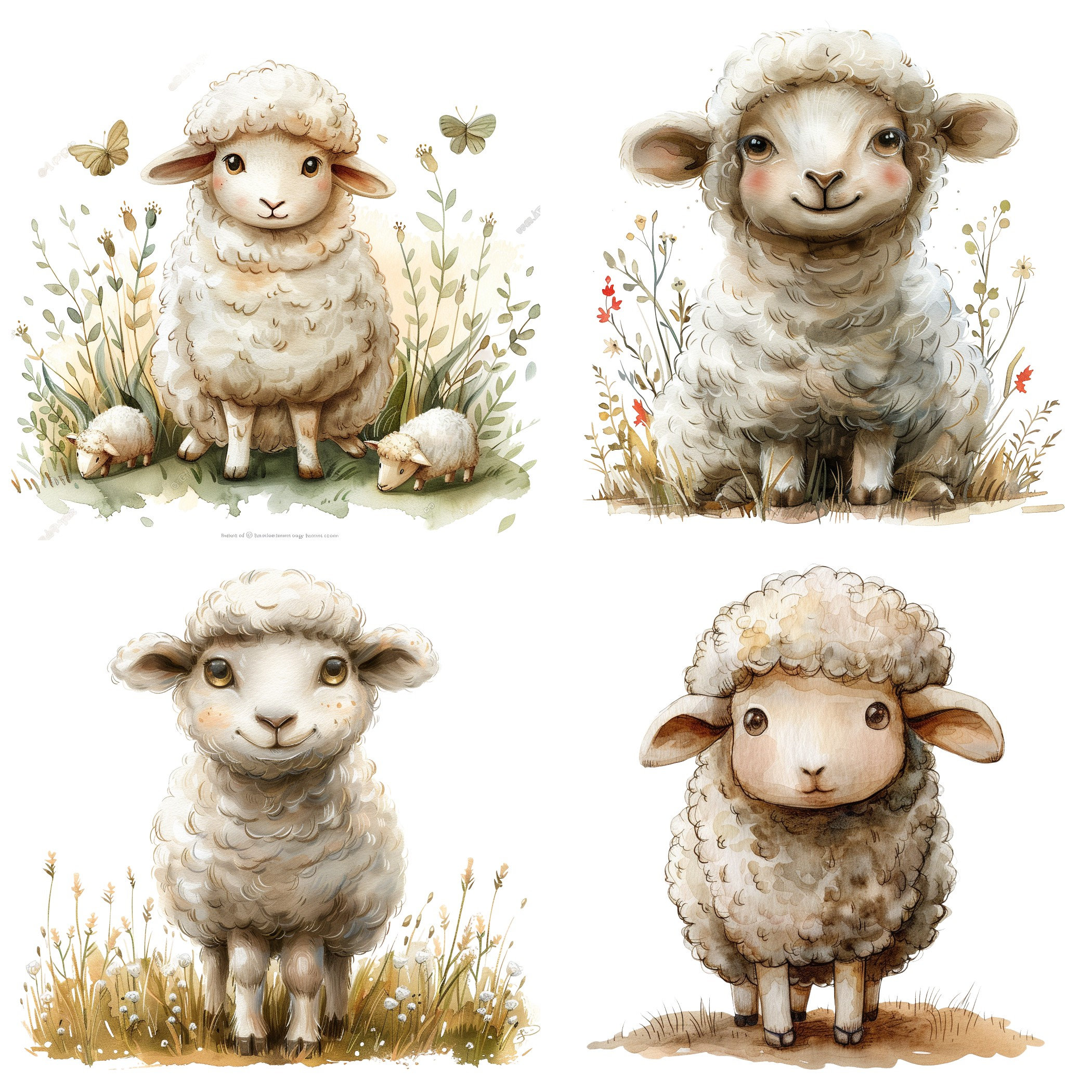Watercolor 39 Sheep PNG Clipart, Adorable Sheep Lamb Transparent ...